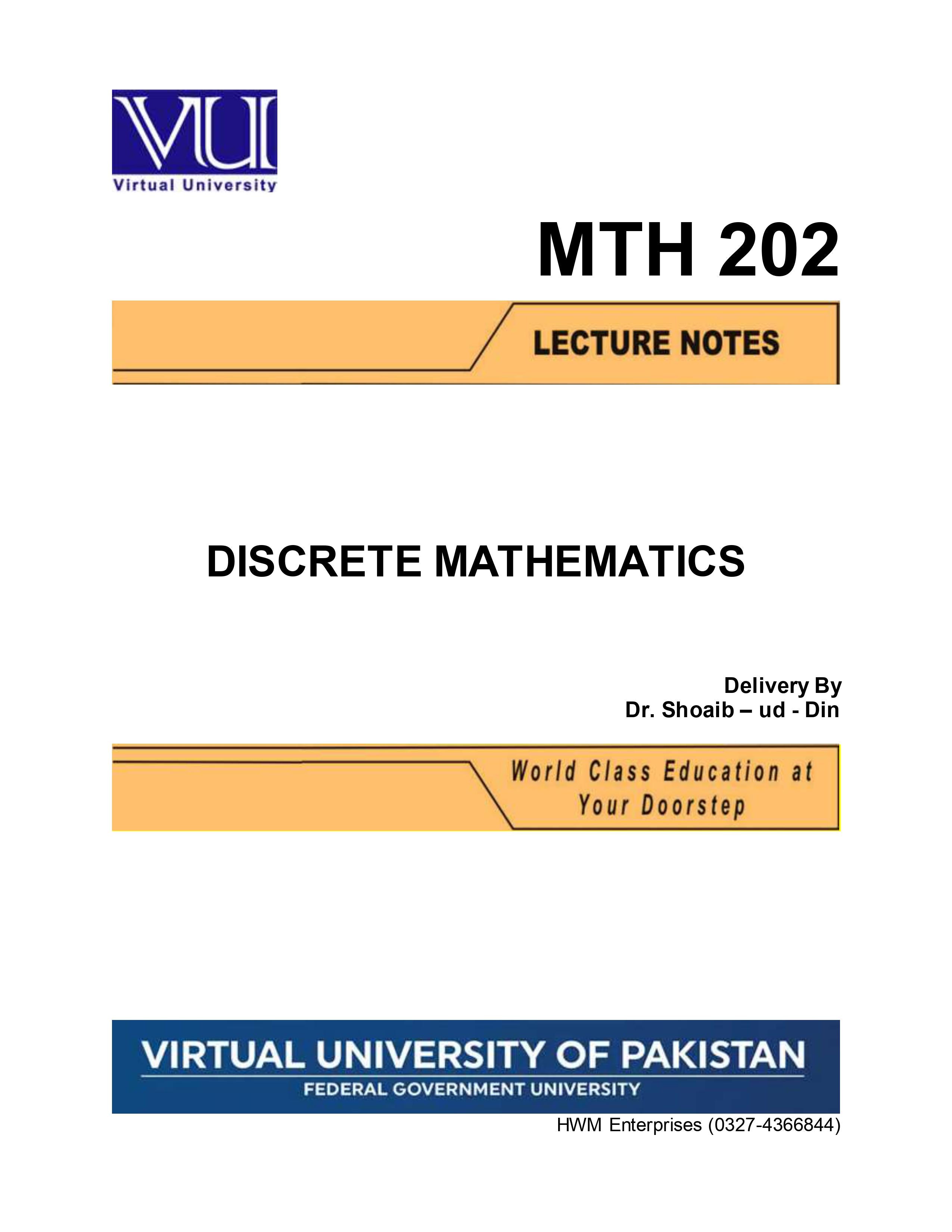MTH 202 Discrete Mathematics – BOOX